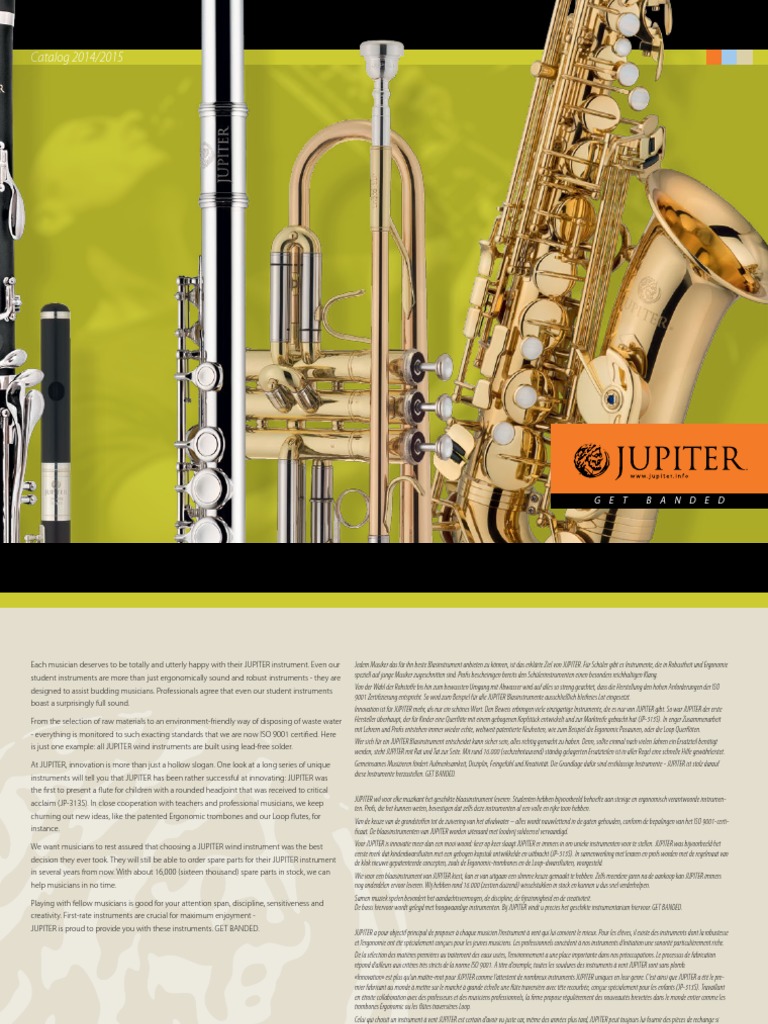 Catálogo Jupiter Instrumentos 2015 | PDF | Clarinet | Aerophones