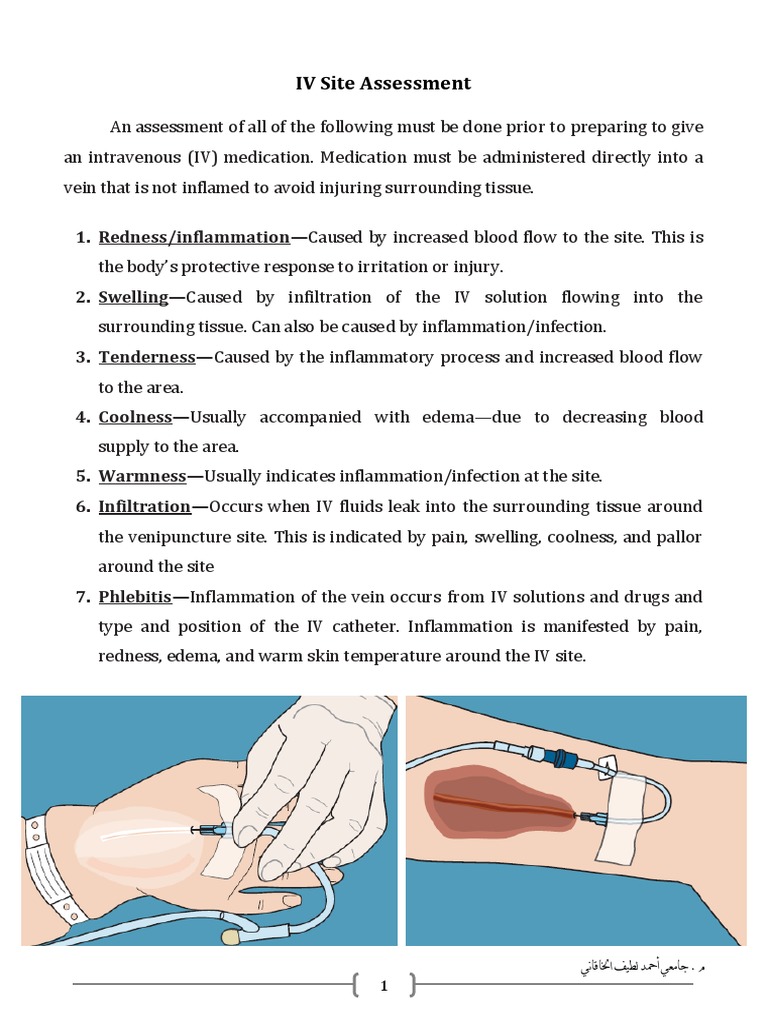 IV Site Assessment | PDF | Intravenous Therapy | Inflammation