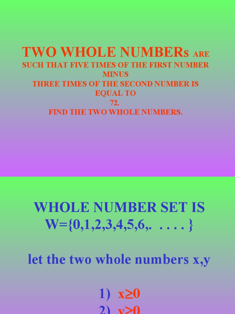 Whole Numbers | PDF