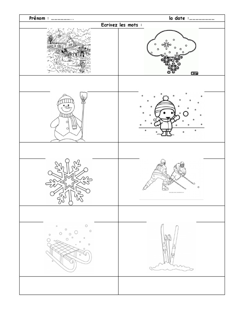 Vocabulaire Hiver | PDF | Maison et jardin