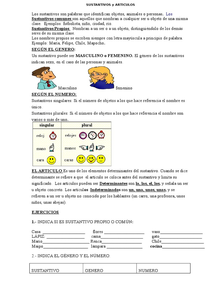 Sustantivos y Artículos: Guía Completa | PDF | Sustantivo | Lingüística