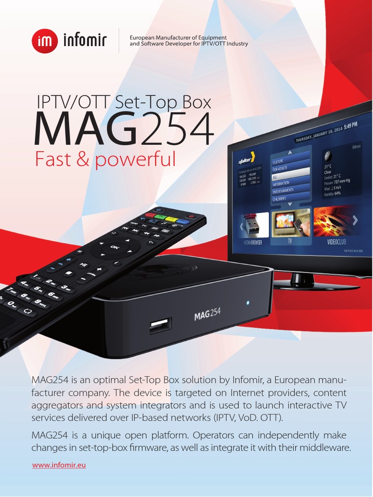 Datasheet MAG254 Eng | PDF | Set Top Box | Iptv