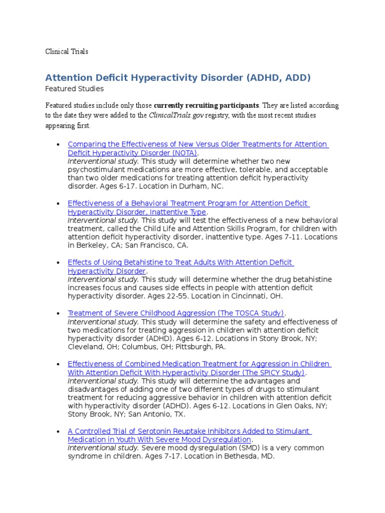 Adhd | PDF | Attention Deficit Hyperactivity Disorder | Stimulant