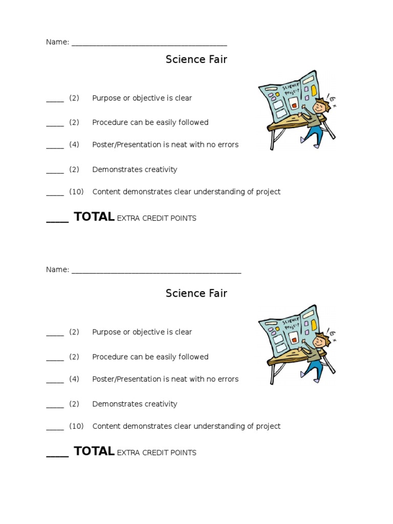 Science Fair Evaluation Criteria | PDF
