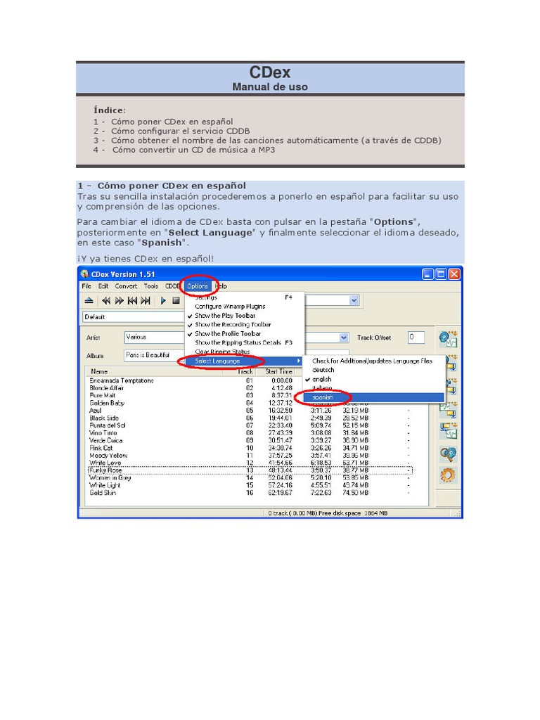 Guía de uso de CDex en español | PDF | Mp3 | Disco compacto