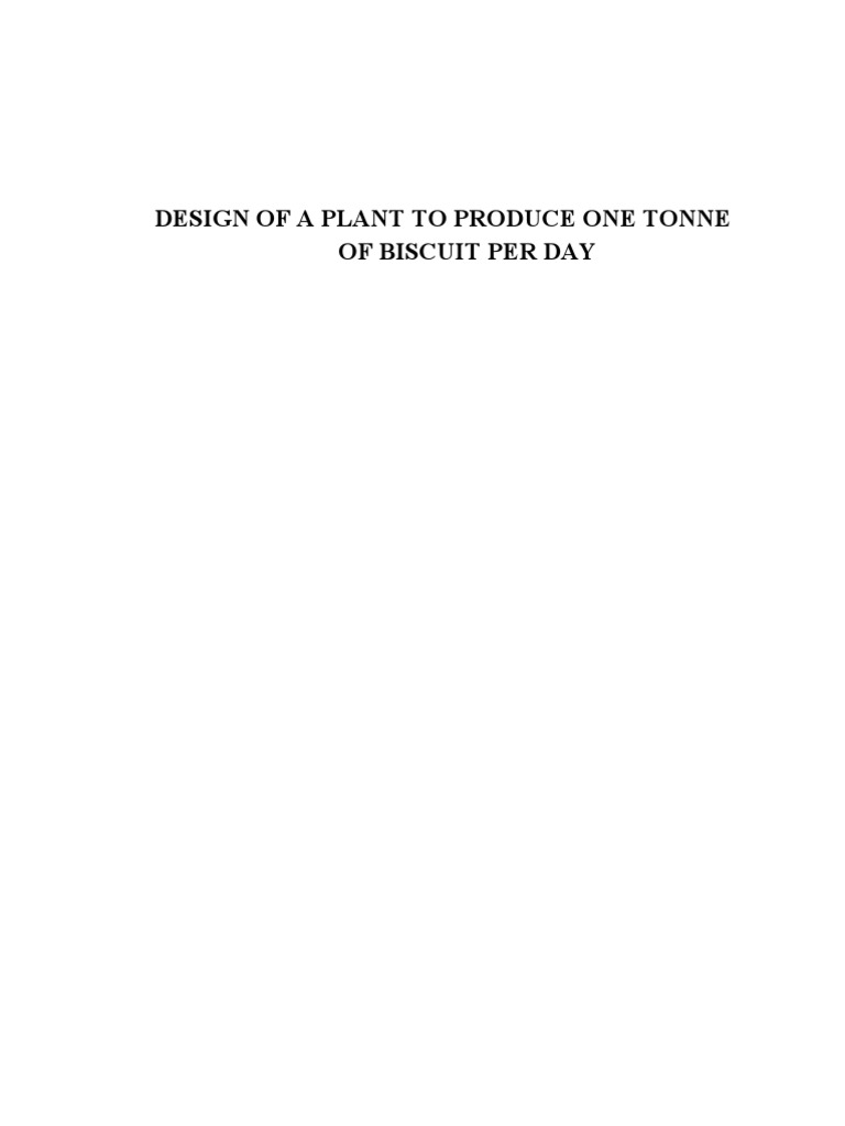 Plant Design-Biscuit Manufacturing | PDF