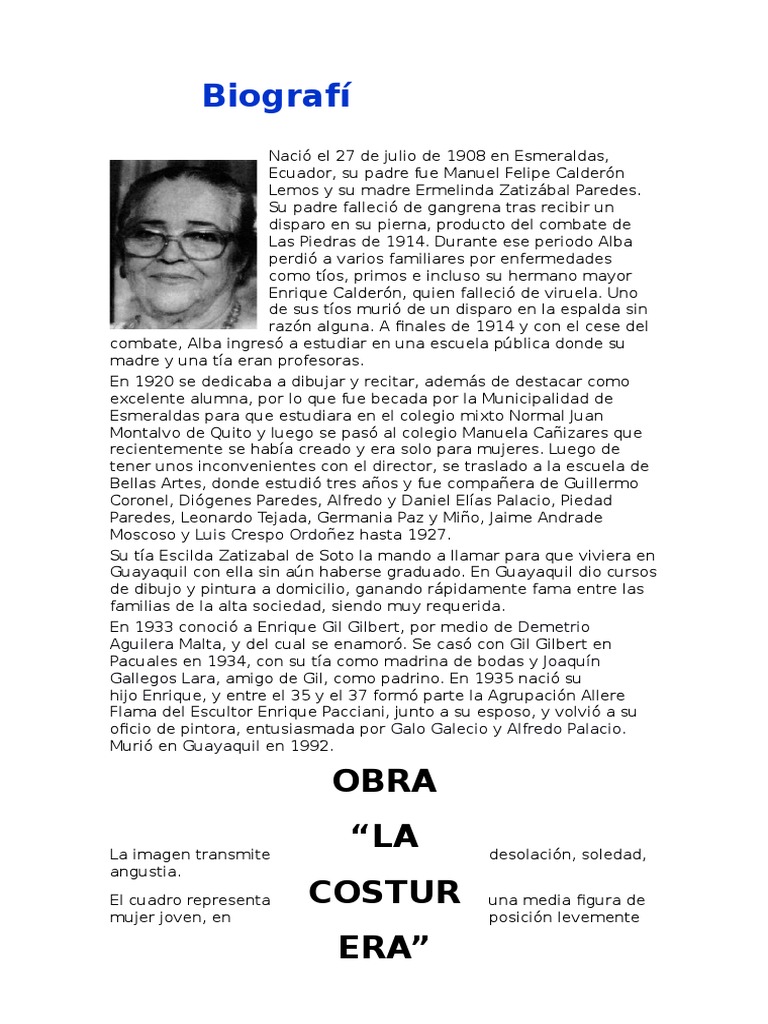 Biografía de Alba Calderón | PDF | Ecuador | Artes (general)