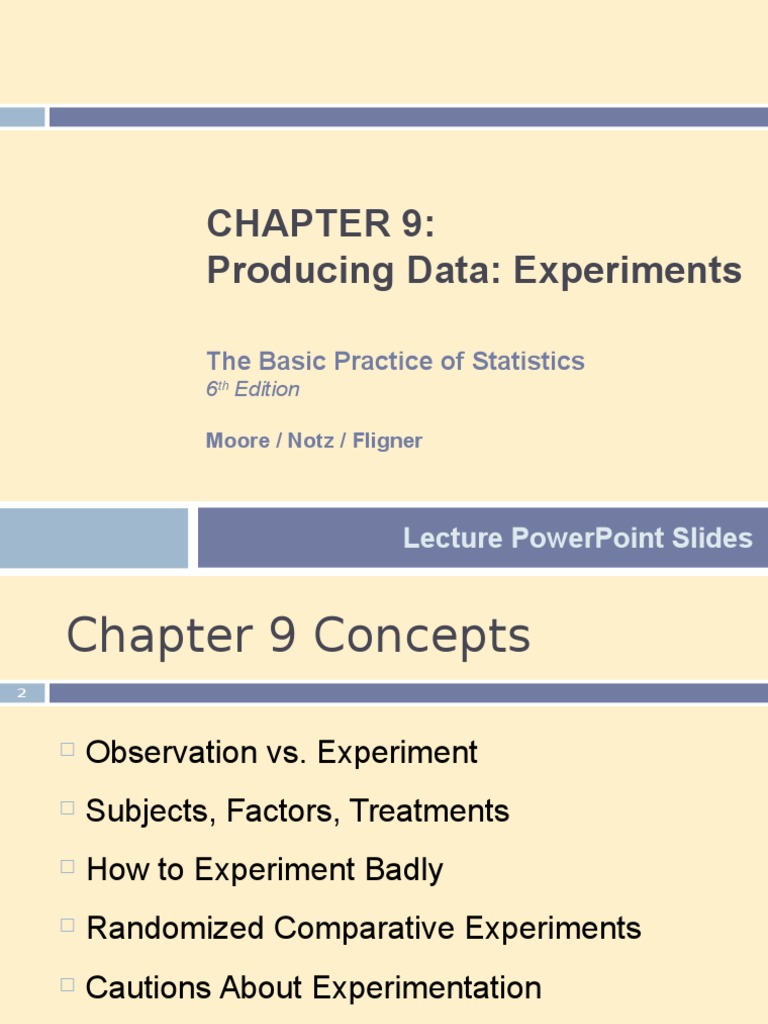 Producing Data: Experiments: The Basic Practice of Statistics | PDF ...
