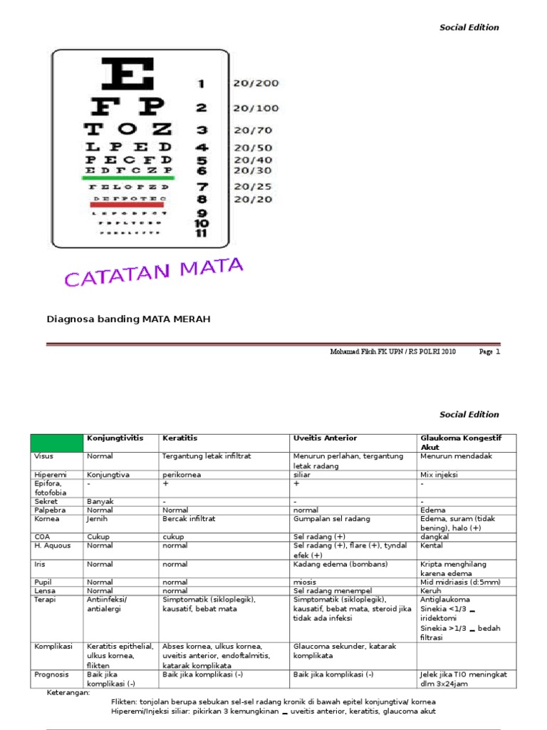 Catatan Tabel Mata | PDF | Kesehatan Holistik | Gaya Hidup