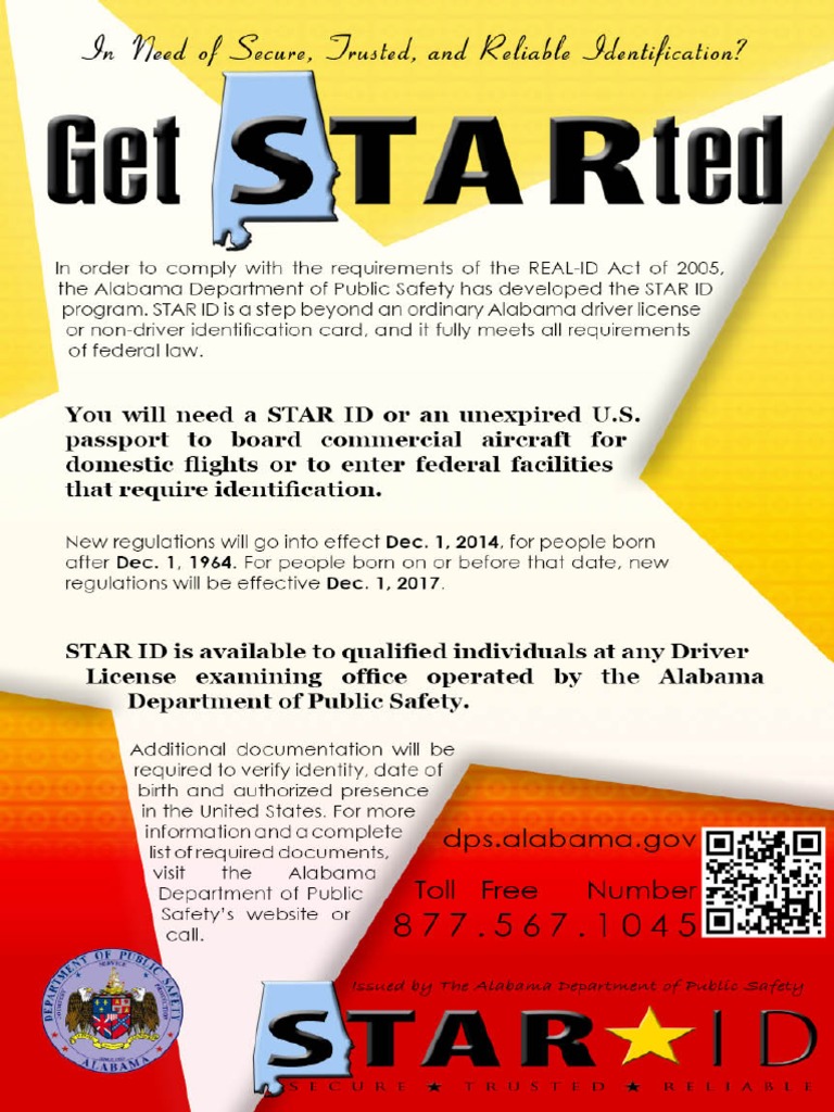 Alabama STAR ID Brochure | PDF | Identity Document | Permanent ...