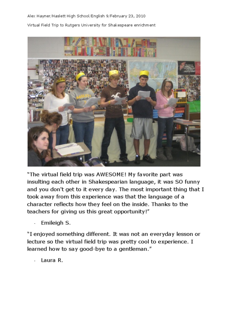 Romeo and Juliet Virtual Field Trip, Haslett High School | PDF ...