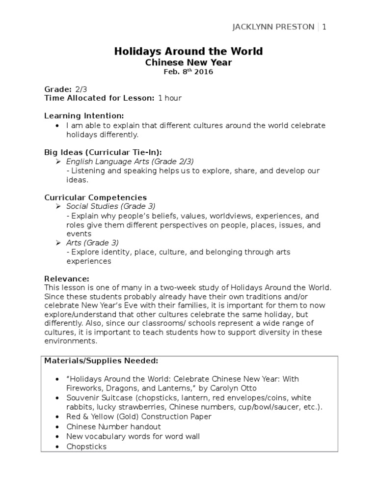 LP - Grade 2 and 3 - Chinese New Year | PDF | Educational Assessment ...