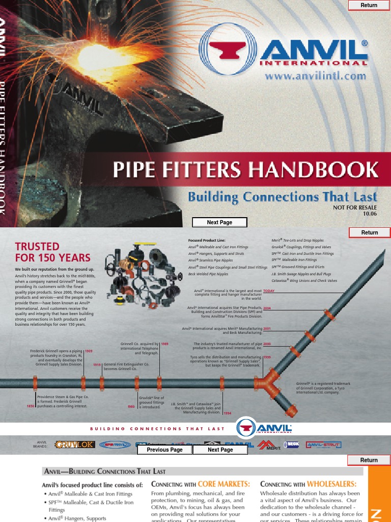 Anvil Pipe Fitters Handbook | PDF | Pipe (Fluid Conveyance) | Gas ...