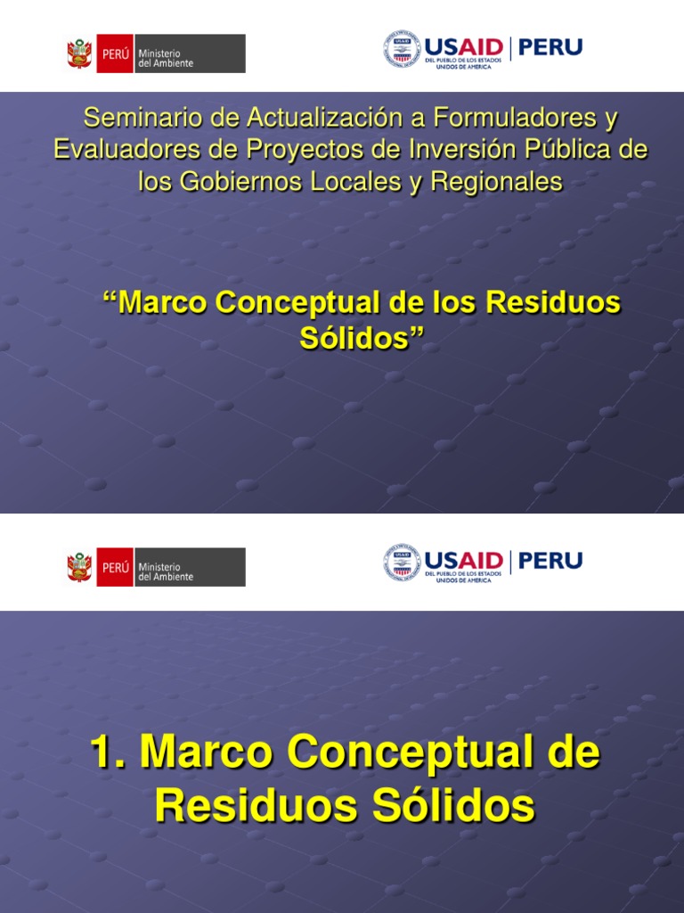 Marco Conceptual de Residuos Solidos Seminario | PDF | Vertedero | Residuos