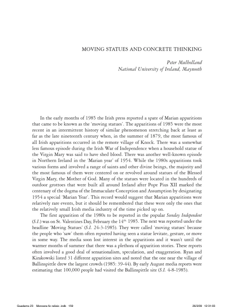 Moving Statues & Concrete Thinking | PDF | Marian Apparition | Catholic ...