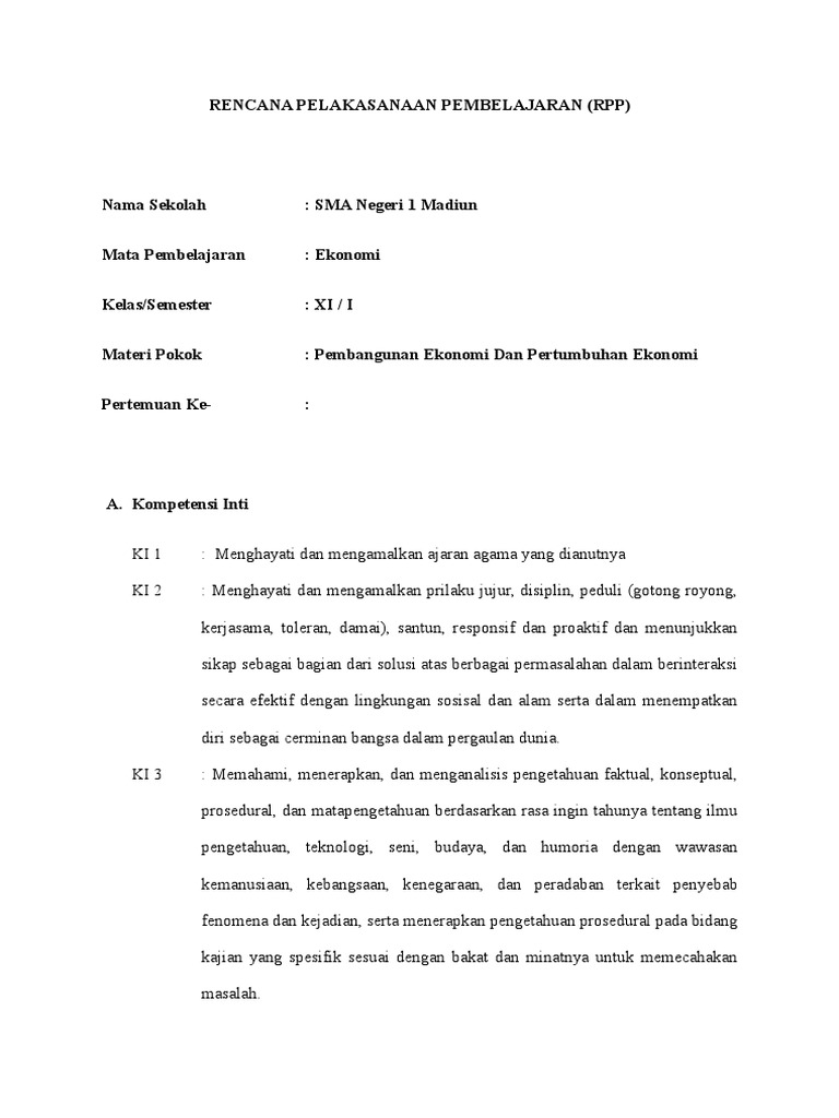 Contoh RPP k13 | PDF