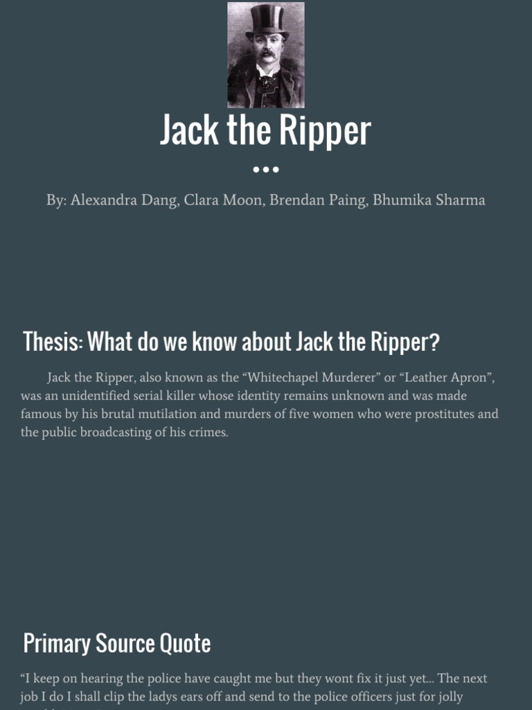 Jack The Ripper Powerpoint | PDF | Jack The Ripper | Criminal Homicide