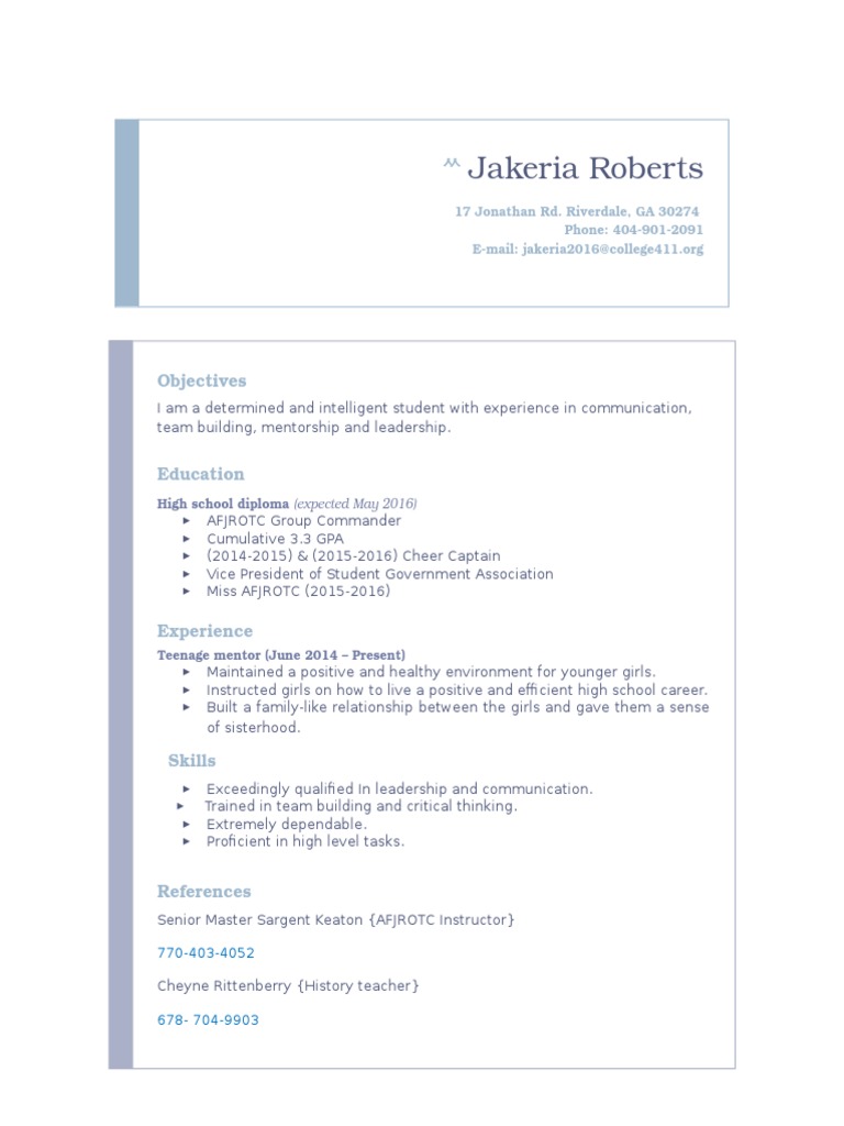 Jakeria Roberts Resume | PDF | Career & Growth | Wellness