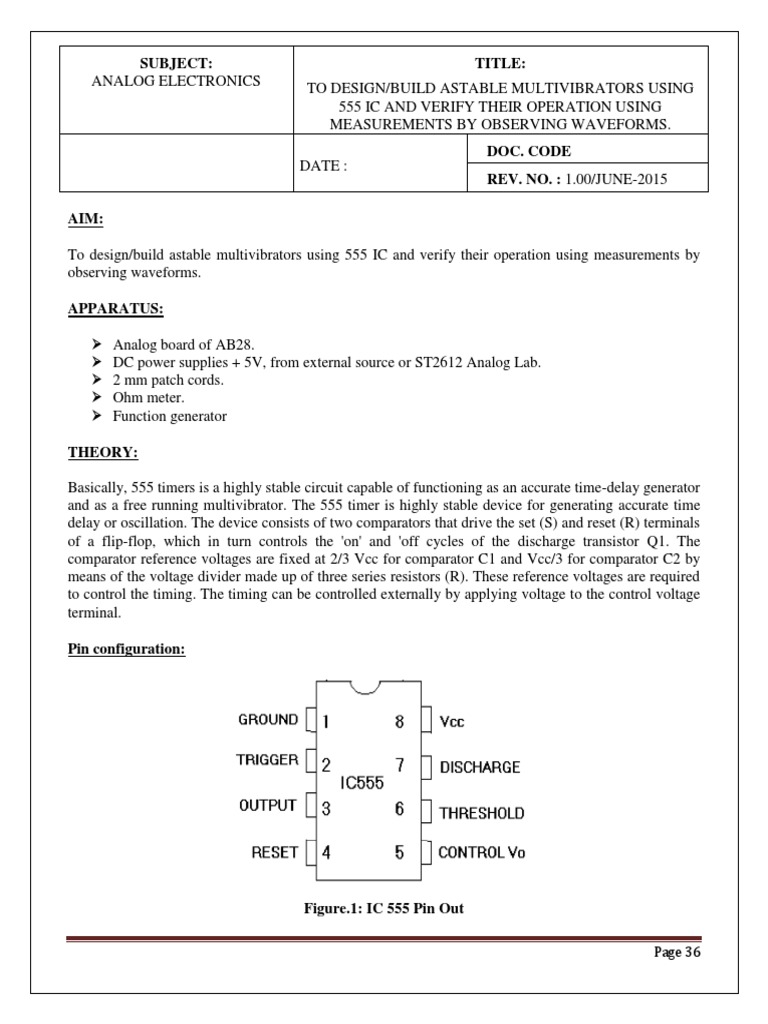 Practical Application of Timer IC | PDF | Analog Circuits | Electrical ...