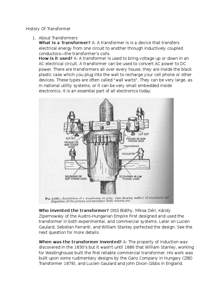 History of Transformer | PDF | Transformer | Alternating Current