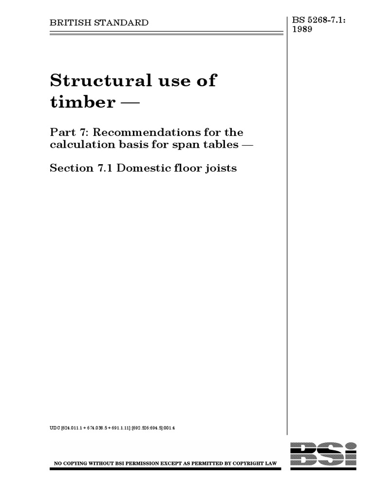 Bs 5268 Part 7 Sec 7.1 | PDF | Bending | Lumber