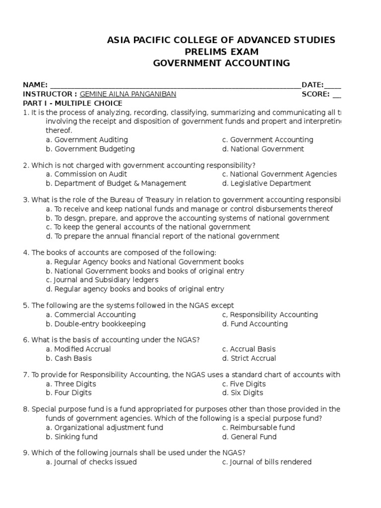 Features Of The New Government Accounting System Pdf Accounting