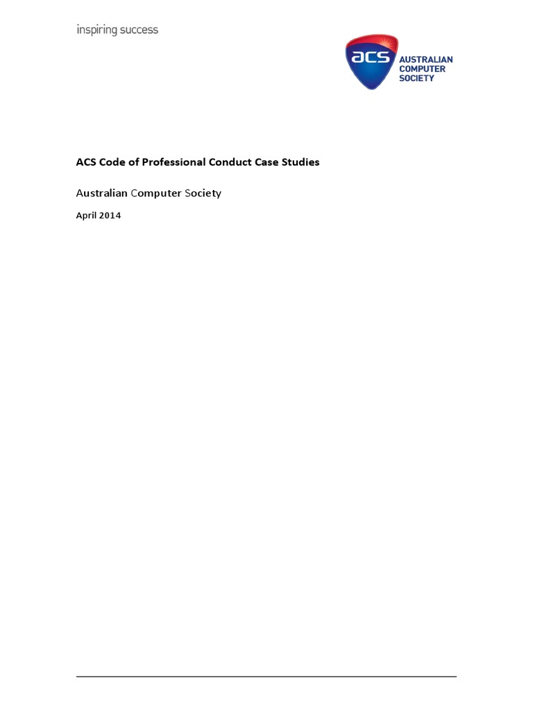 ACS Professional Conduct Case Studies | PDF | Usability | Employment