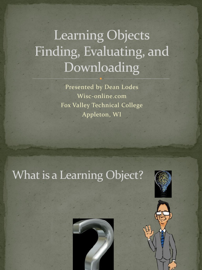 Evaluating & Downloading Learning Objects (Dean Lodes) | PDF | Internet & Web | Teaching