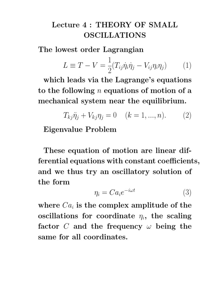 Sma Oscillations127 | PDF | Eigenvalues And Eigenvectors | Oscillation
