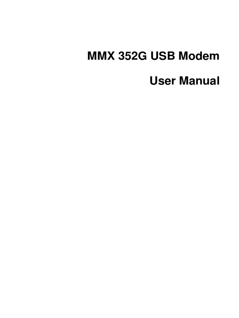 MMX 352G USB Modem User Manual | PDF | Personal Identification Number ...