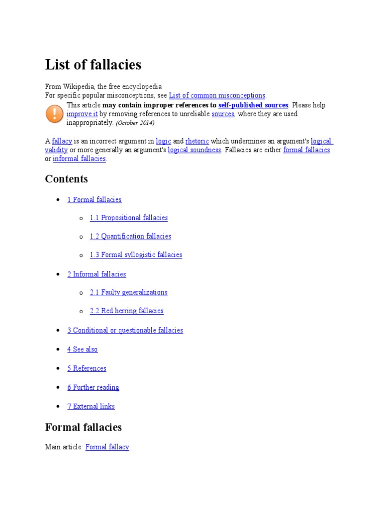 List of Fallacies | Fallacy | Logic