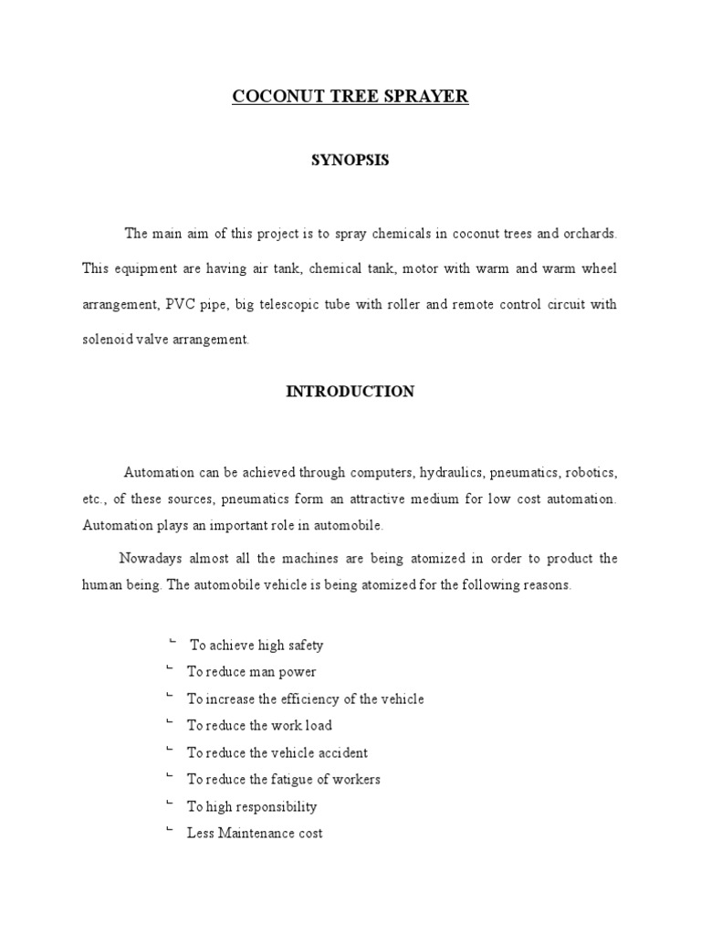 Automated Coconut Tree Sprayer System | PDF | Automation | Pneumatics