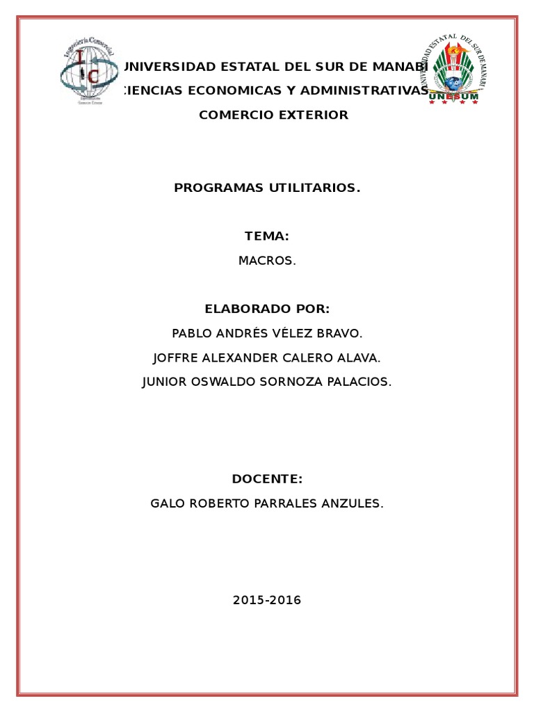 Macros Programas Utilitarios | PDF | Macro (informática) | Desarrollo de software