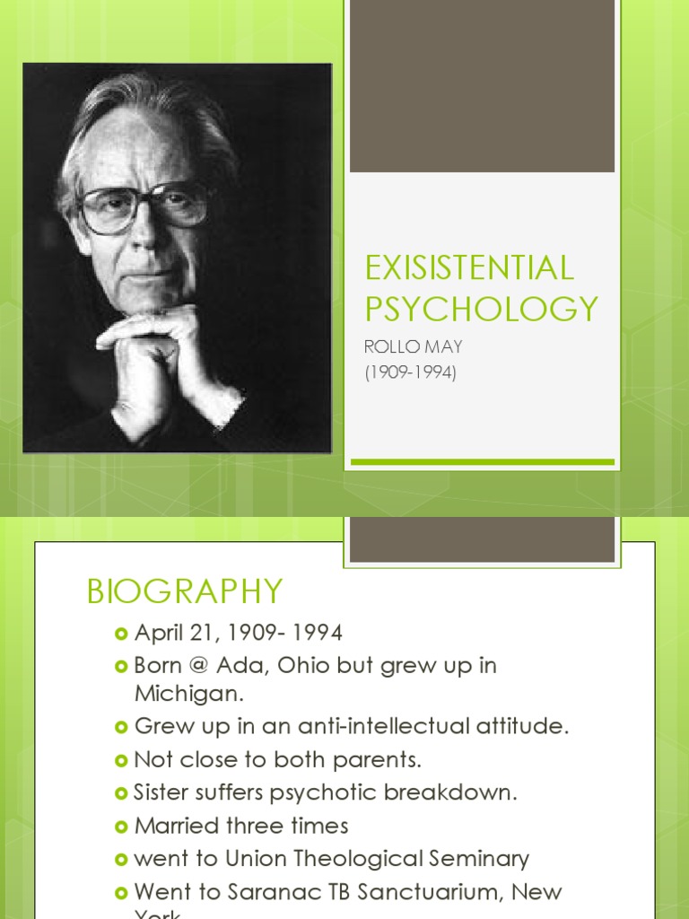 Rollo May's Existential Psychology | PDF | Existentialism | Psychotherapy