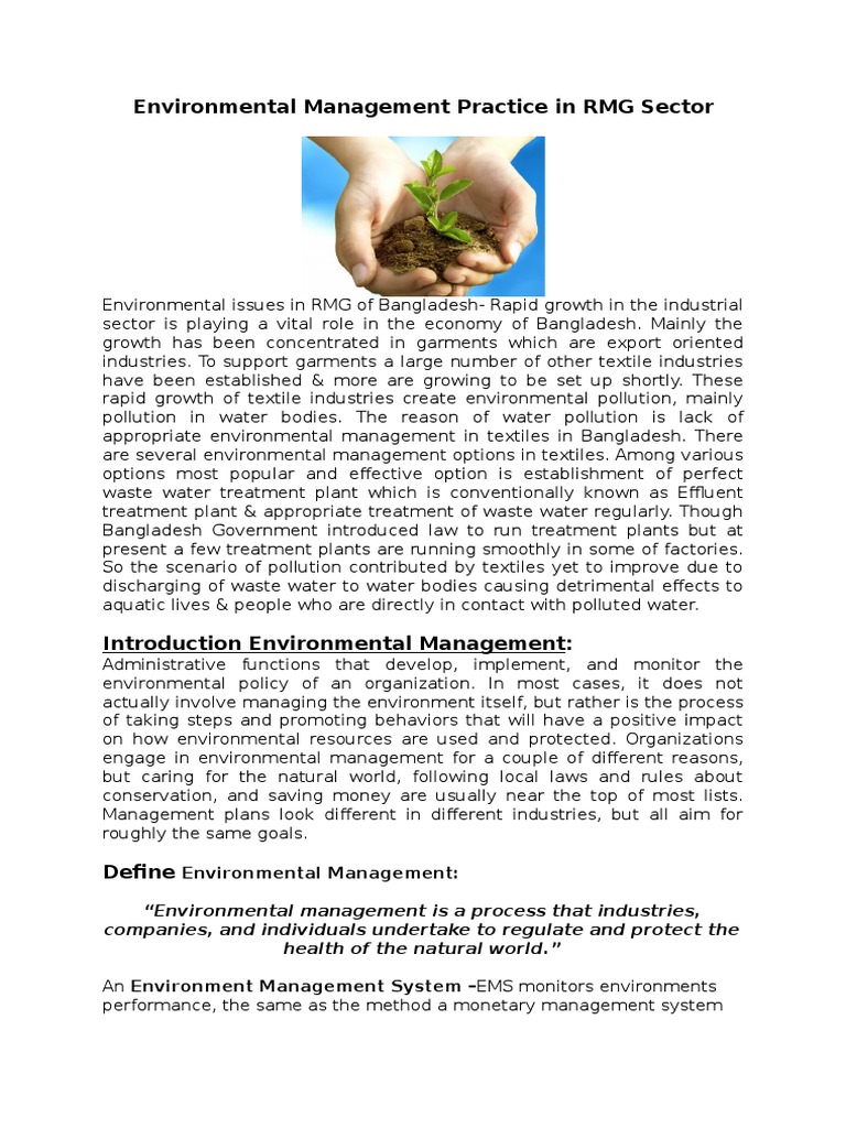 Environmental Management Practice in RMG Sector | PDF | Pollution | Air ...