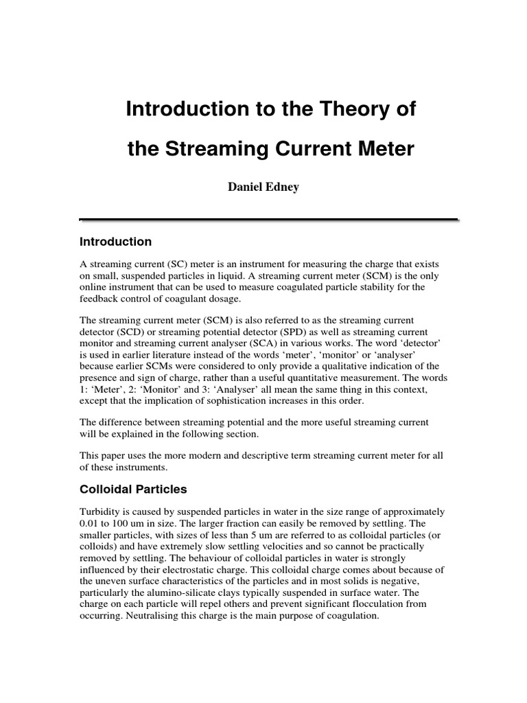 Theory of The Streaming Current Monitor | PDF | Electric Current | Force