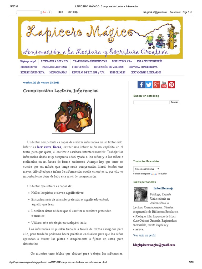 Comprensión Lectora Inferencias Once | PDF | Comprensión lectora ...