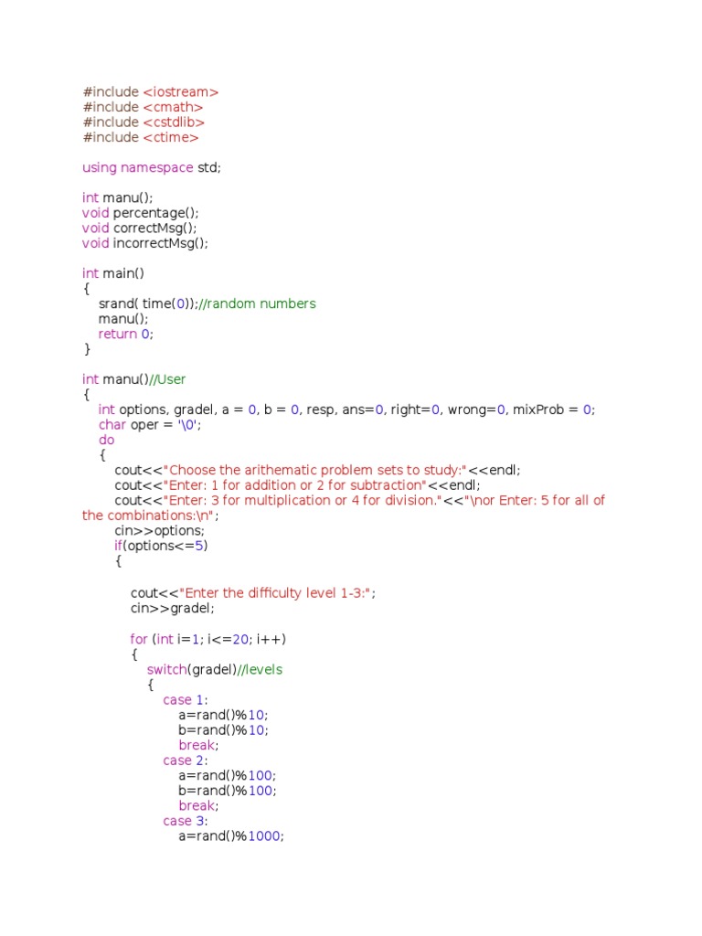 Interactive Arithmetic Quiz Program | PDF | Teaching Methods ...