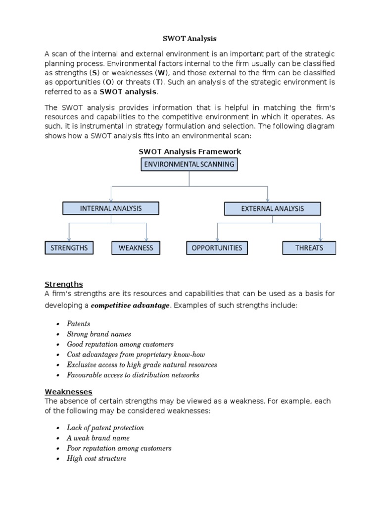 SWOT Analysis | PDF | Swot Analysis | Strategic Management