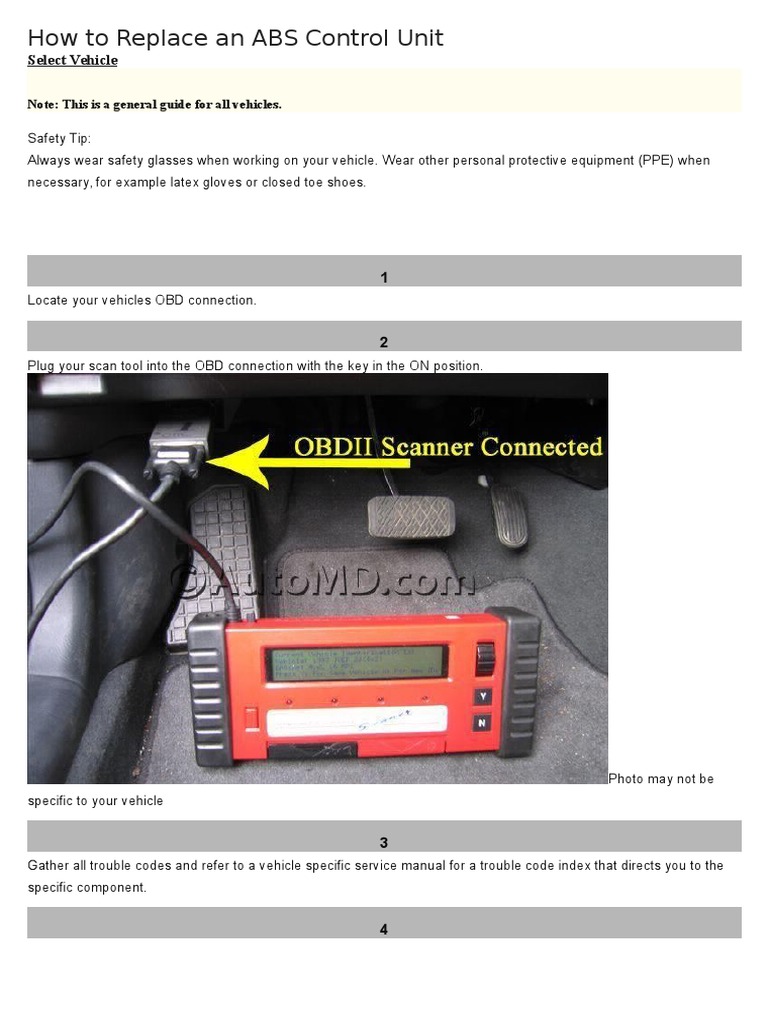 How To Replace An ABS Control Unit | Download Free PDF | Anti Lock ...