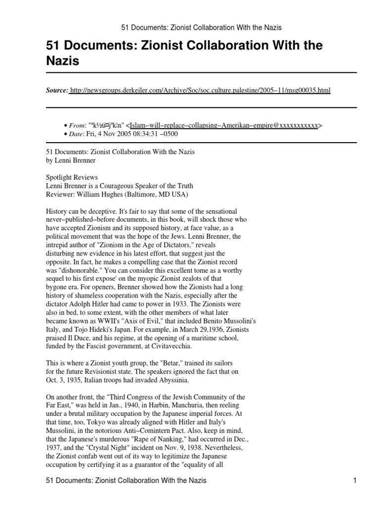 Zionist-Nazi Collaboration Exposed | PDF | Zionism | Adolf Eichmann