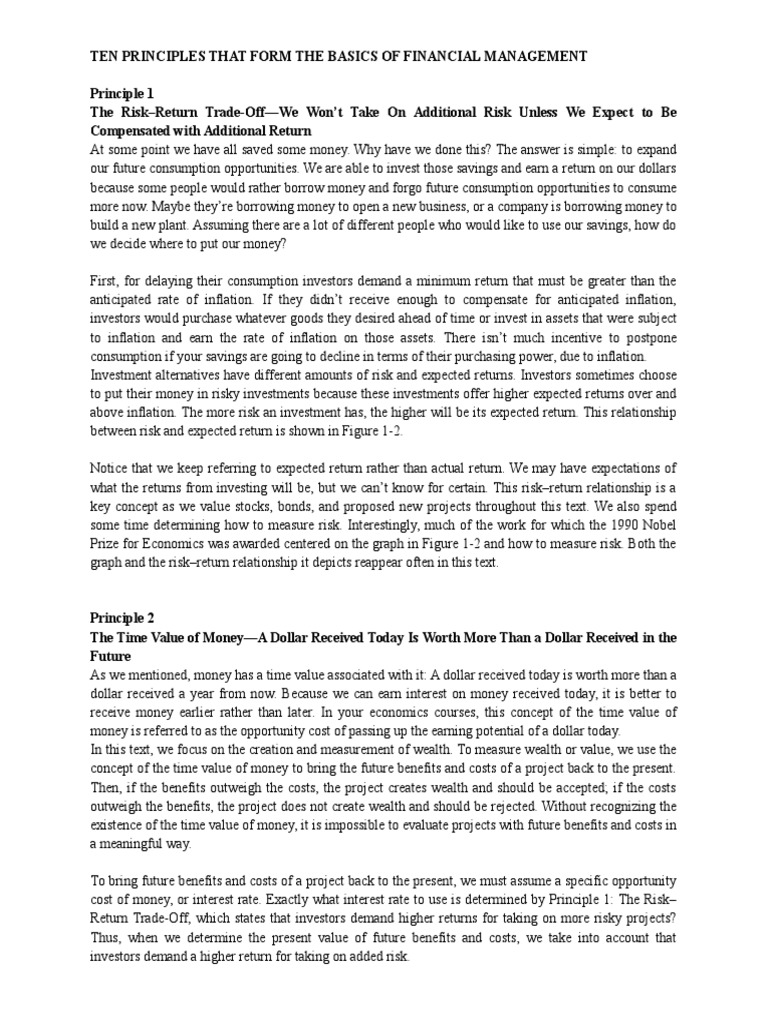 10 Principles of Basic Financial Management | PDF | Profit (Economics ...