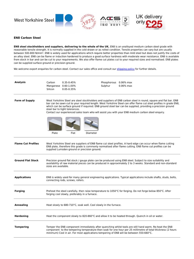 EN8 Material | PDF | Heat Treating | Forging