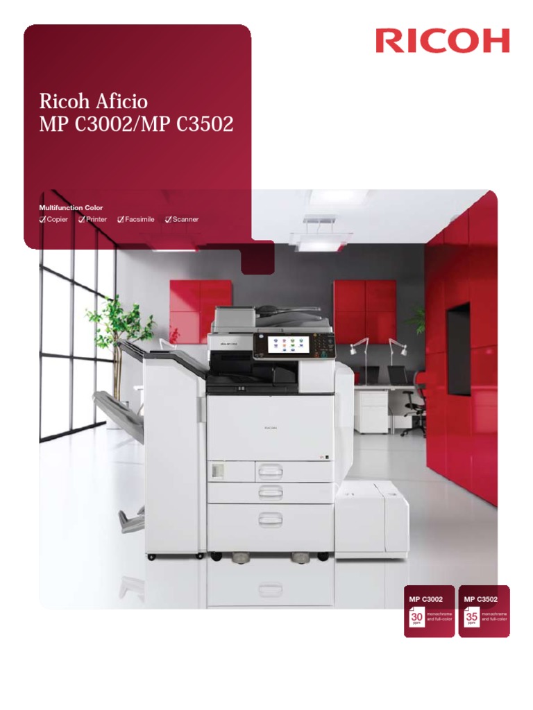 Ricoh Aficio MP C3002 C3502 | PDF | Image Scanner | Fax