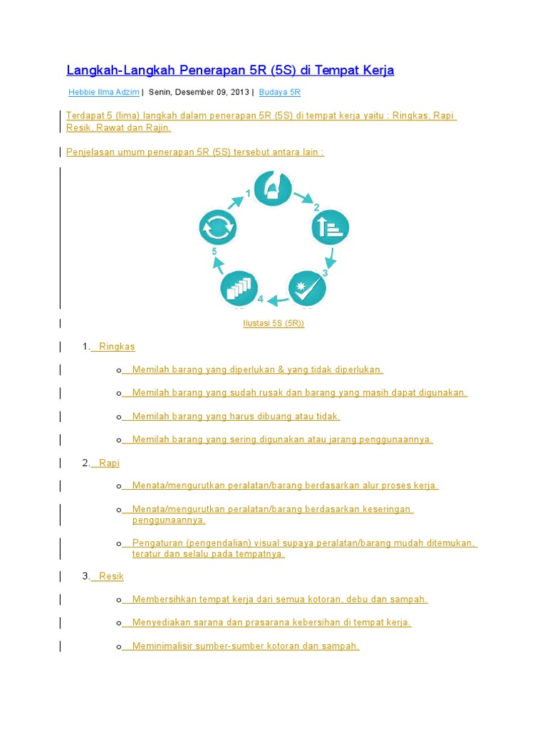 Langkah-Langkah Penerapan 5R (5S) Di Tempat Kerja | PDF | Karier ...