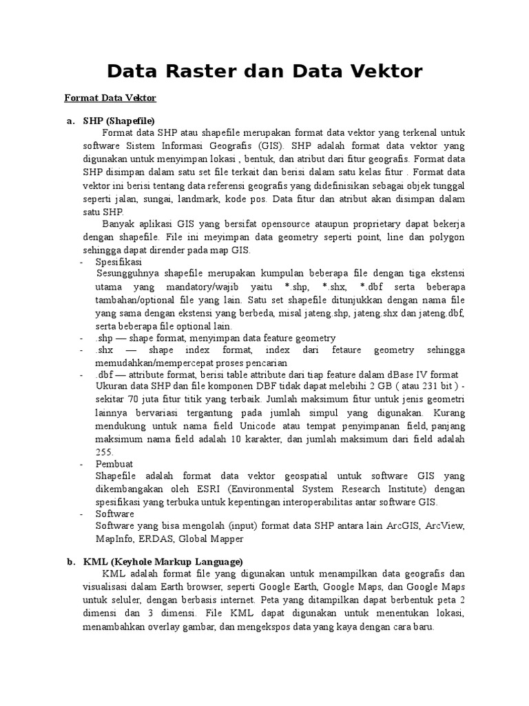 Data Raster Dan Data Vektor | PDF