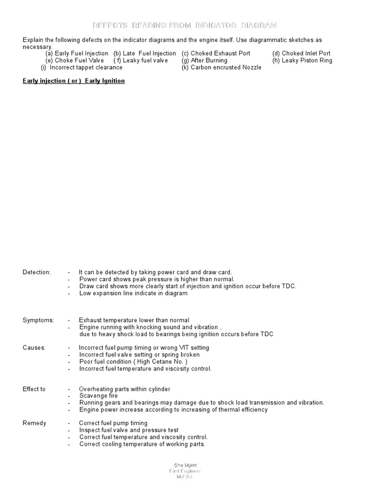 Indicator Diagram Defects in 2-Stroke Engines | PDF | Internal ...