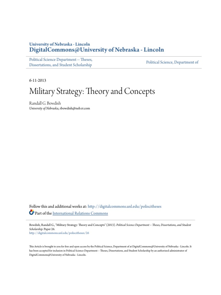 Military Strategy Theory N Concepts | PDF
