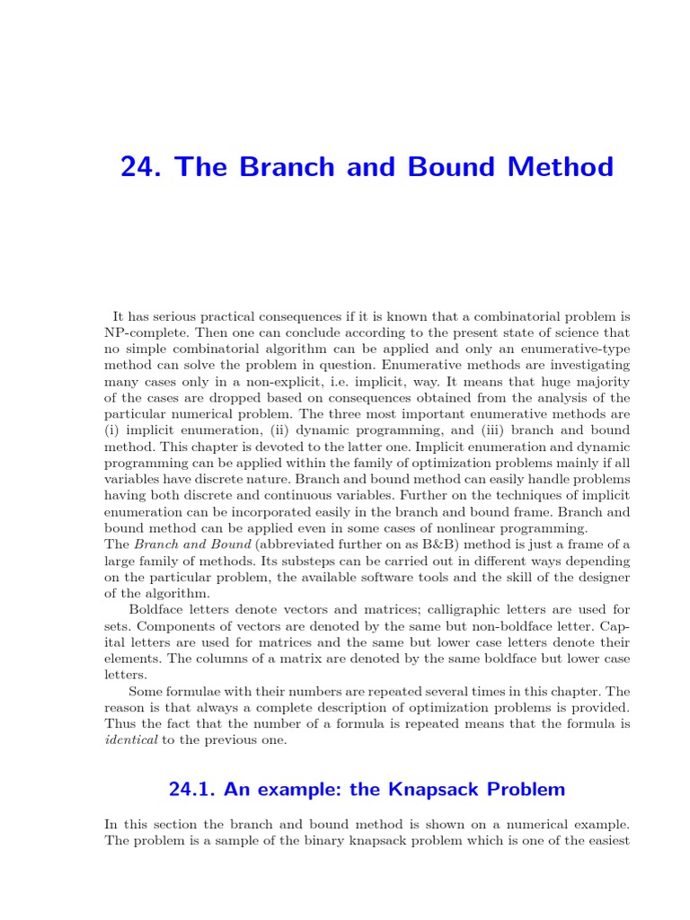 Branch and Bound | PDF | Mathematical Optimization | Linear Programming