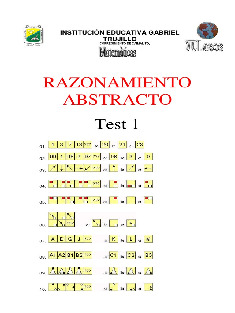 Razonamiento Abstracto | PDF | Enseñanza de matemática